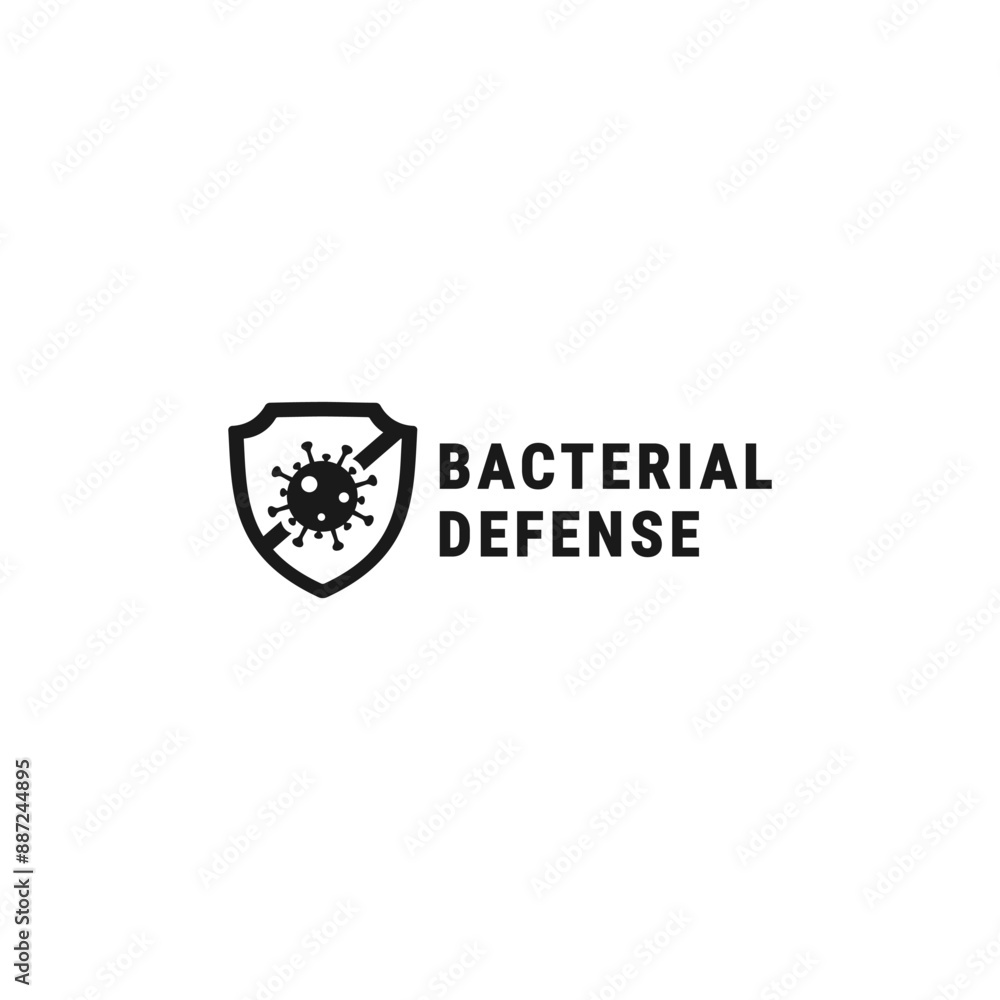 Vetor de Bacterial defense label or Anti bacterial logo vector isolated ...