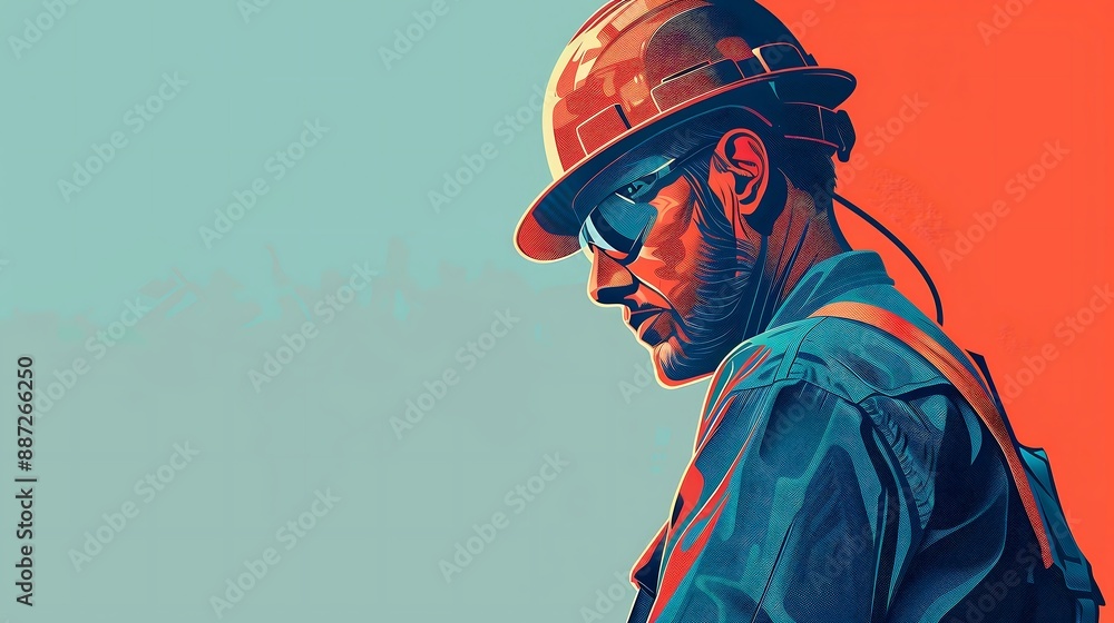 Construction worker line art 2 colors 321 helmet, woman, worker, hat ...