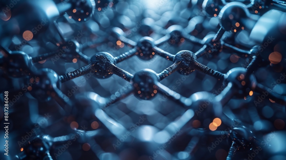 Abstract Atomic lattice, Molecular grid of graphene, Graphene atomic ...