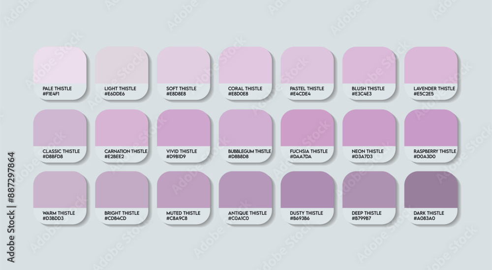 Thistle Color Palette, Thistle Color Guide Palette with Color Names ...