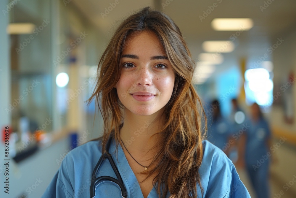 Portraits of Young Female Nurses in Various Medical Uniforms, Smiling ...