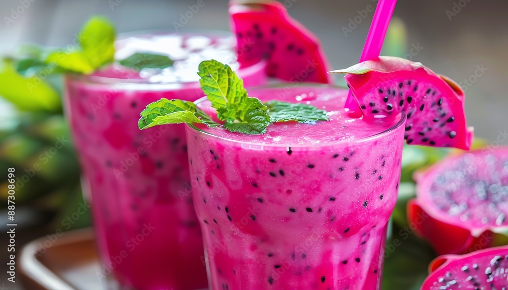 Dragon fruit smoothie. Refreshing, nutritious, and delicious. Made with ...