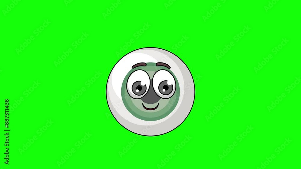 eyeball cartoon with a smiling face with heart eyes, emoji emoticon ...