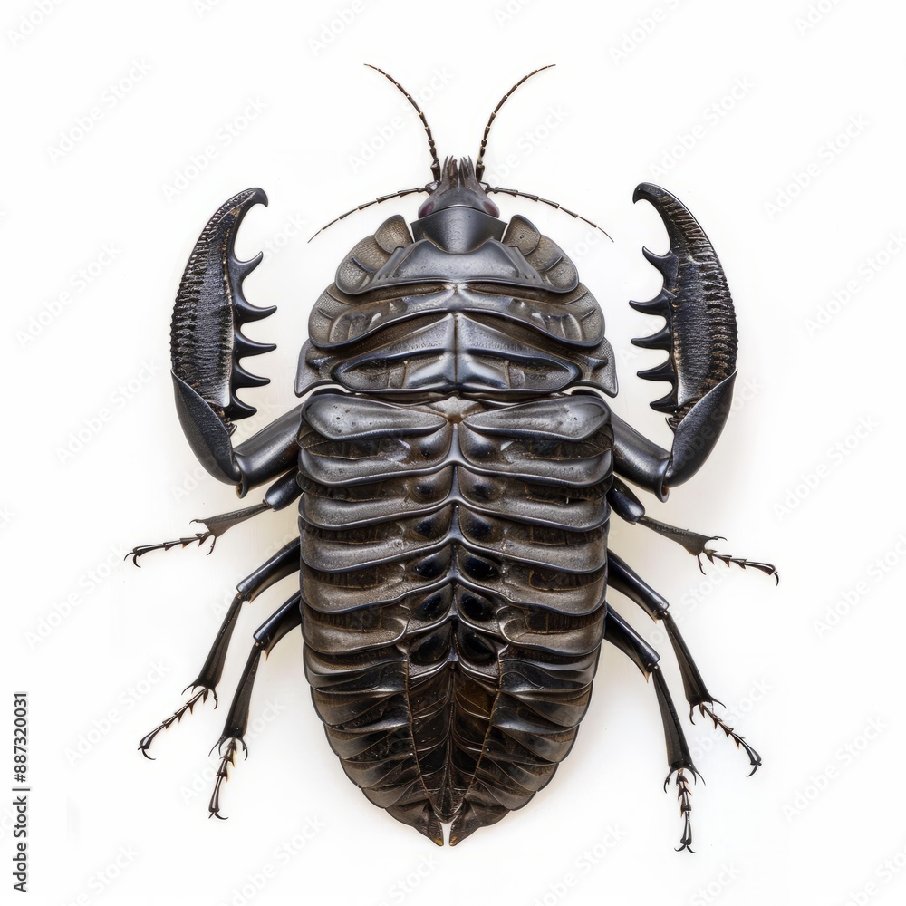 A trilobite beetle with a flattened body resembling the ancient marine ...