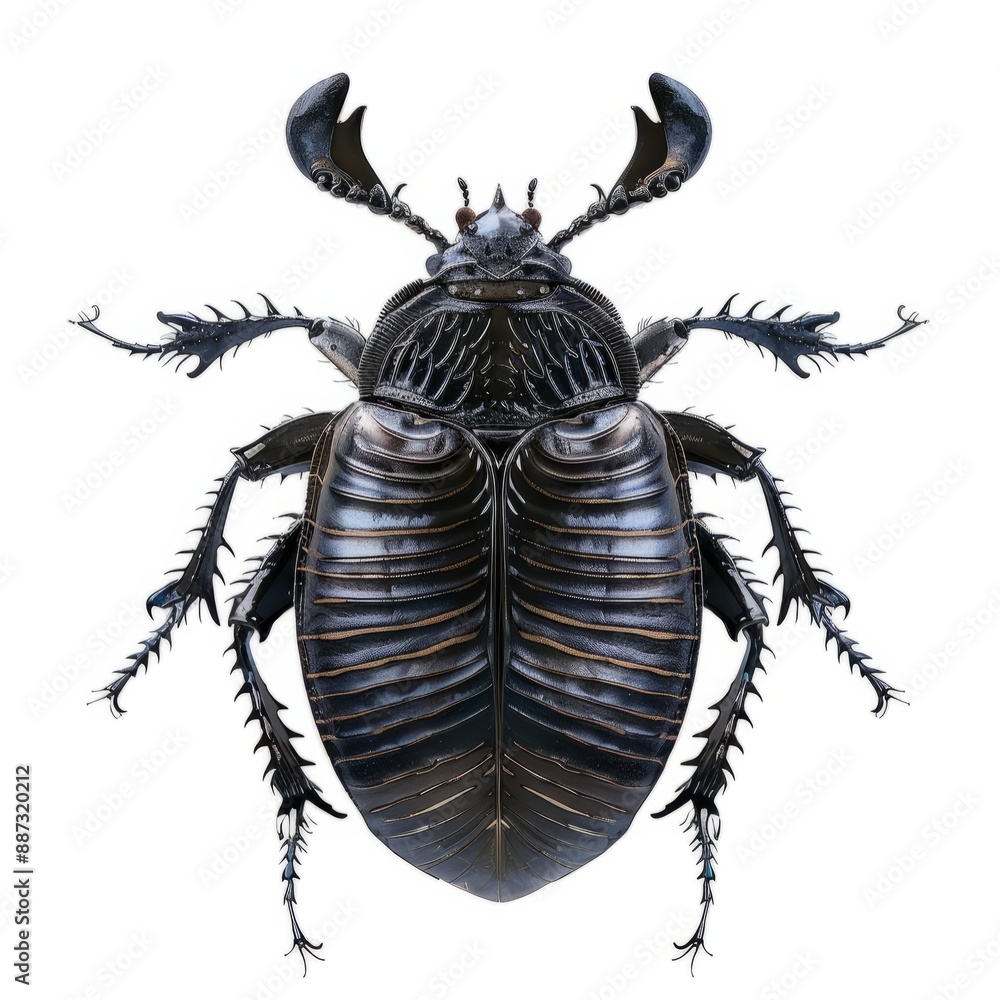 A trilobite beetle with a flattened body resembling the ancient marine ...