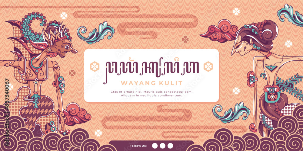 wayang kulit background means indonesian traditional puppets Stock ...