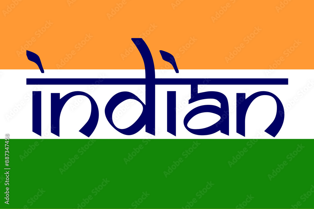 Indian text on indian flag, Indian style Latin font design, Devanagari ...