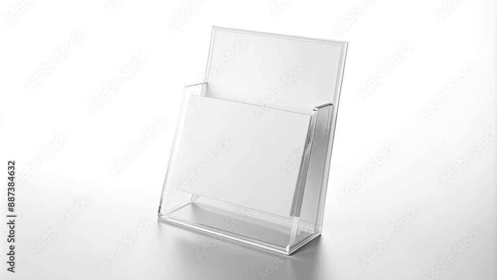 Blank flyer mockup glass plastic transparent holder isolated Plain ...