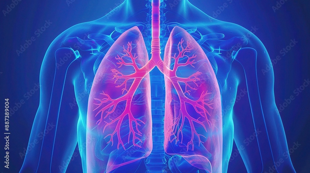 Lung transplantation surgery illustration, showcasing medical ...