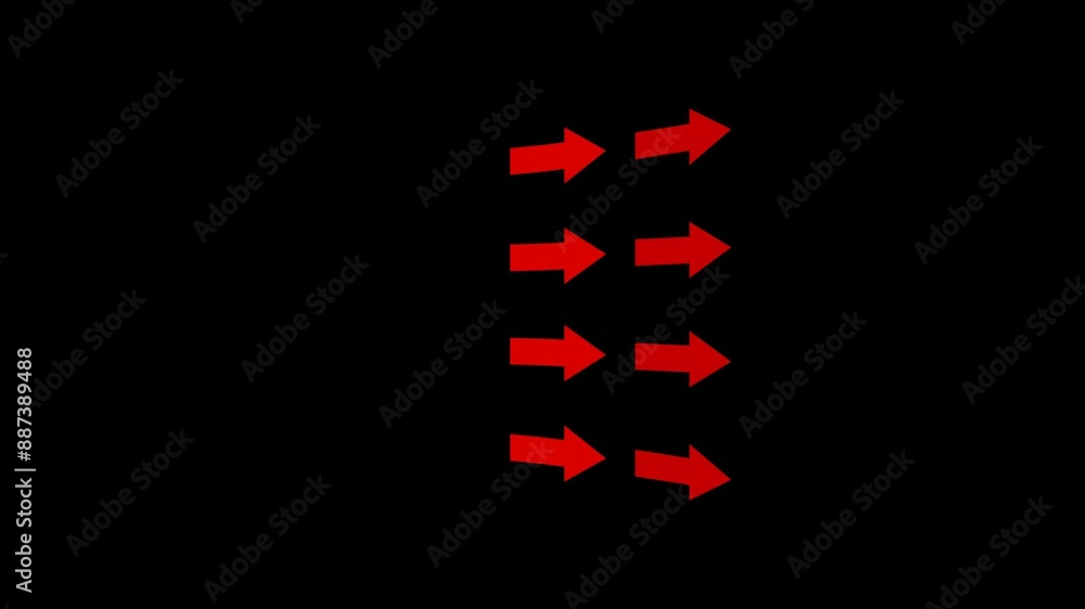 Red arrow air flow animation on transparent background Stock Video ...