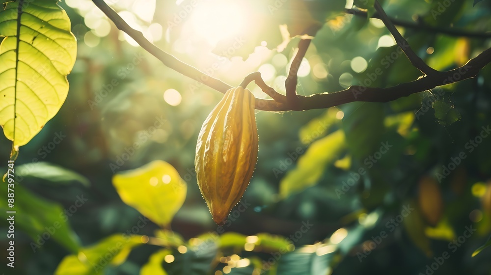cacao plant Theobroma cacao a cultivated tree on plantations ...