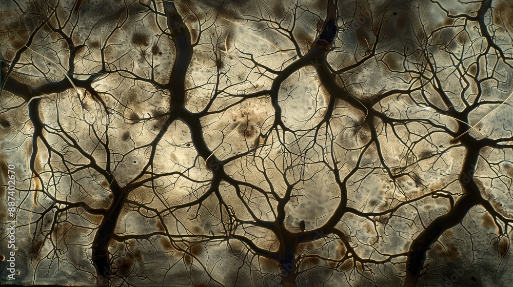 Autonomic sympathetic ganglion stained with Cajal s silver nitrate ...