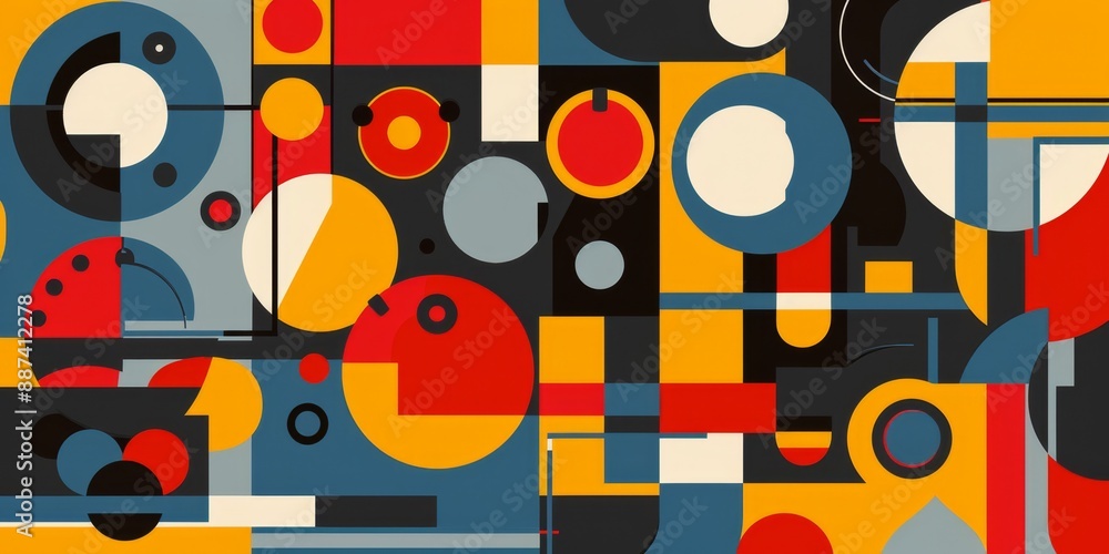 Abstract Colorful Wallpaper in Modular Constructivism Style, AI ...