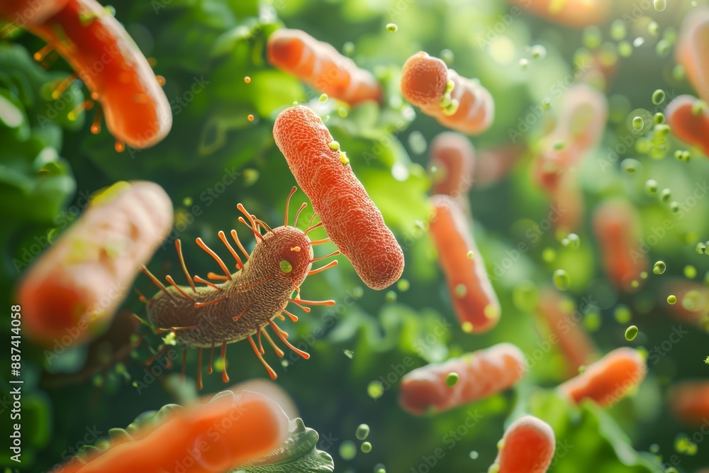 Nitrifying Bacteria: A detailed image of nitrifying bacteria in soil ...