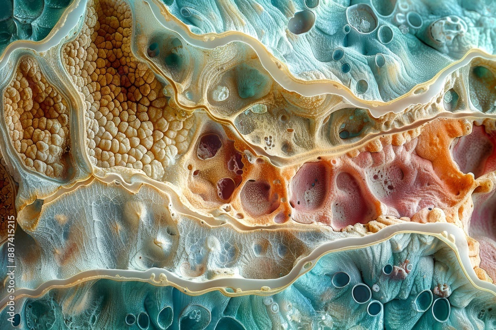 Plant Root Tissue: A detailed image of a plant root cross-section ...