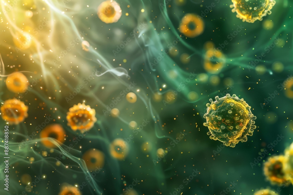 Sulfur Bacteria: A close-up of sulfur bacteria in water, illustrating ...