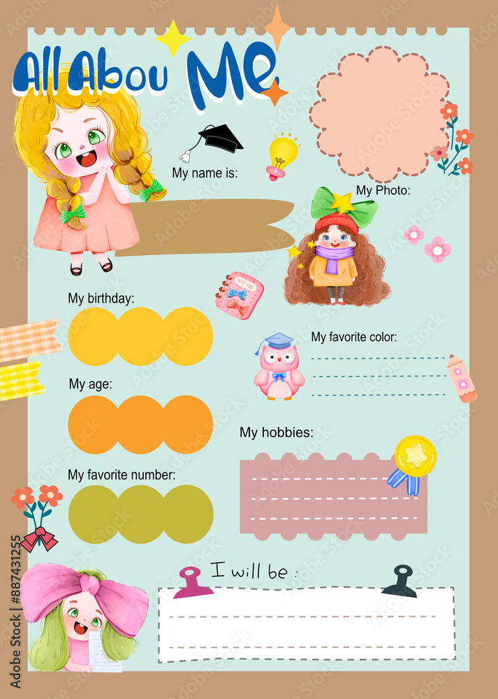 baby shower card, : back to school, Cute All about me, cute cartoon all ...