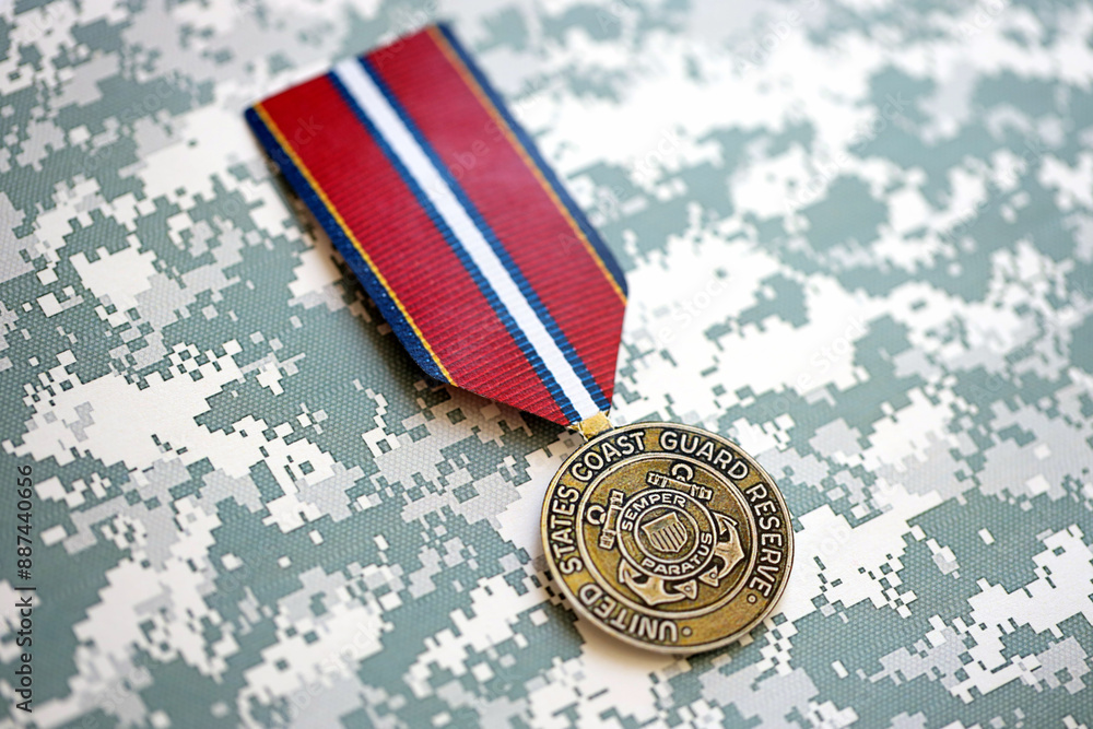 KYIV, UKRAINE - JULY 10, 2024 US Coast Guard Reserve Good Conduct medal ...