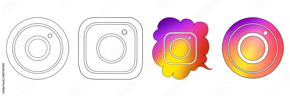 instagram logo isolated on transparent background. Stock Illustration ...