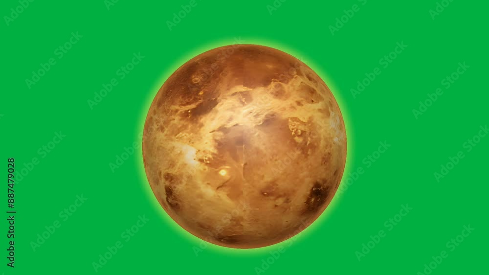 Animation of the rotation of planet venus with green screen Stock Video ...