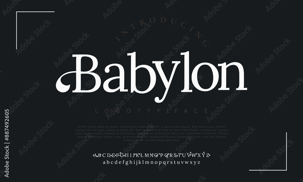 Babylon Abstract minimal modern alphabet fonts for logo. Typography technology electronic ...