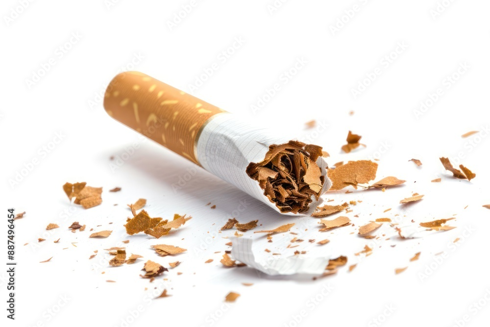 Broken Cigarette: Show a broken or crushed cigarette to symbolize ...