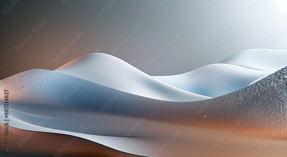 elegant flowing abstract waves translucent glass with soft gradient ...