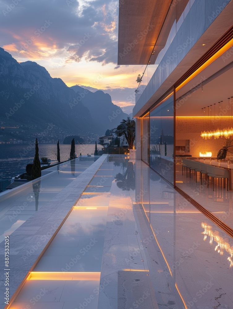 imagine insane huge real life modern white dining kitchen room view ...