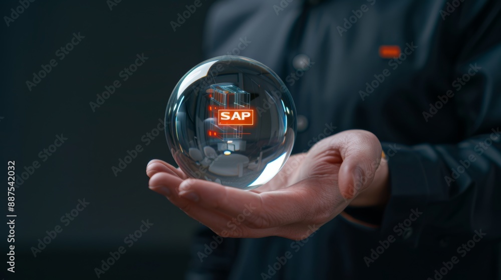 Innovative businessman showcases SAP technology in digital ... Innovative businessman showcases SAP technology in digital ...