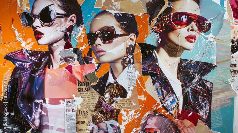 Fashion Collage with Bold, Modern Designs Stock Illustration | Adobe Stock