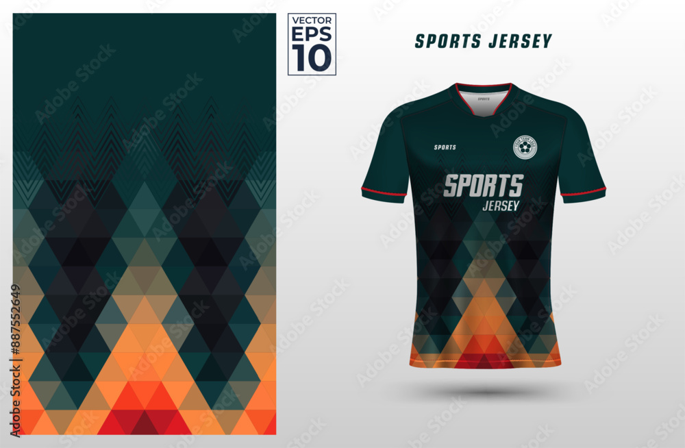 T-shirt sport design template with geometric triangles pattern for ...