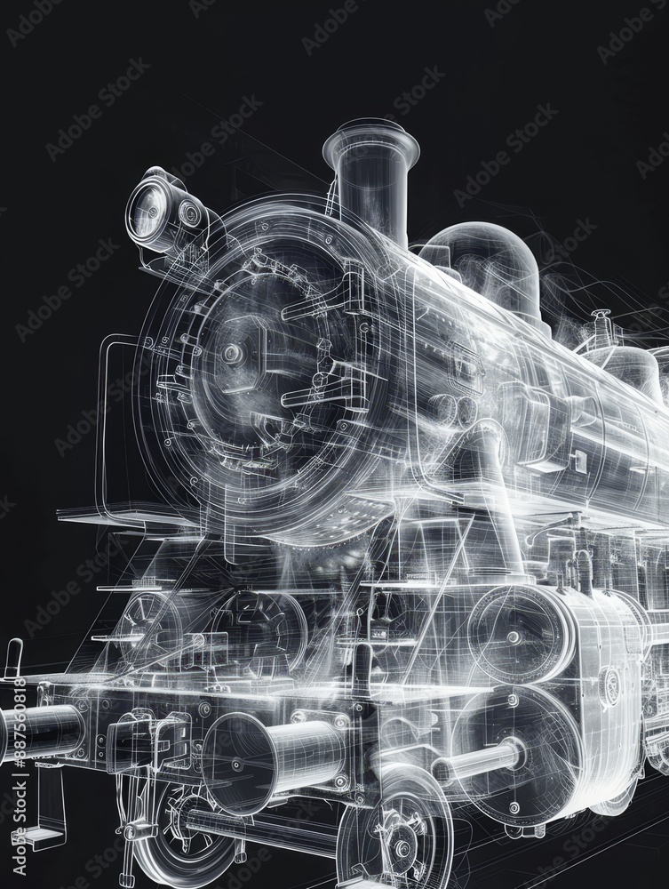 Abstract Steam Locomotive - An abstract representation of a steam ...