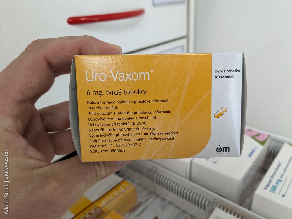 Prague, Czech Republic - July 10 2024: URO-VAXOM box of medication with ...