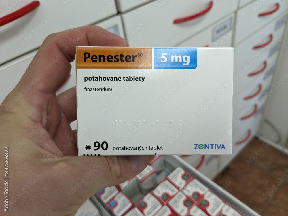 Prague, Czech Republic - July 10 2024: PENESTER box of medication with ...