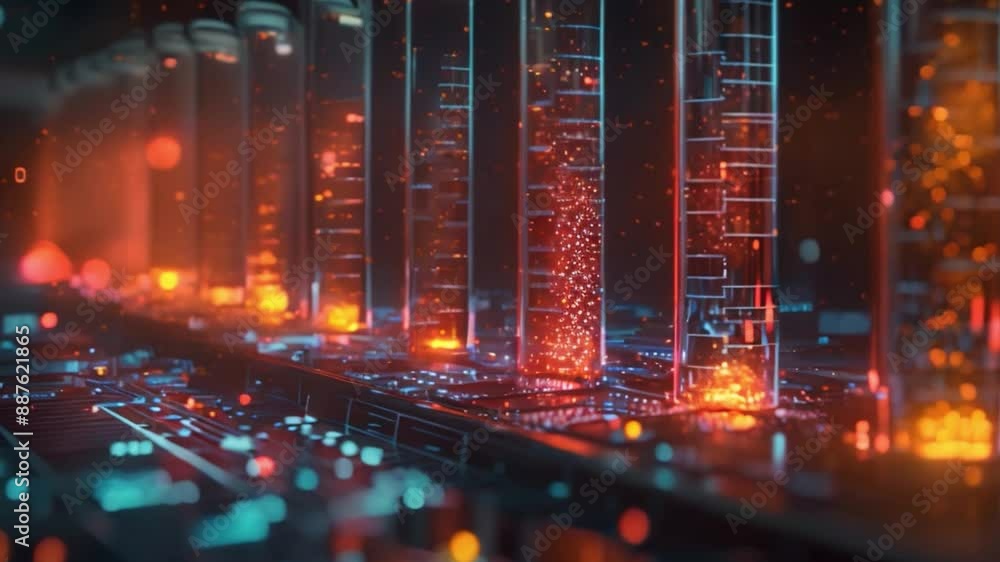 A close-up illustration of lab-on-a-chip technology, showcasing the ...