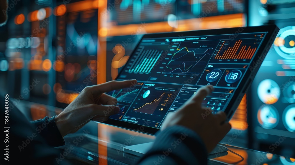 Business Finance Data Analytics Graph: Financial Management Technology ...