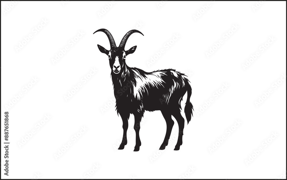 Premium Vector | Simple goat silhouette vector in isolated white ...