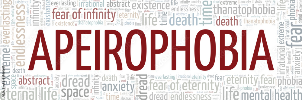 Apeirophobia: Fear of Infinity word cloud conceptual design isolated on ...