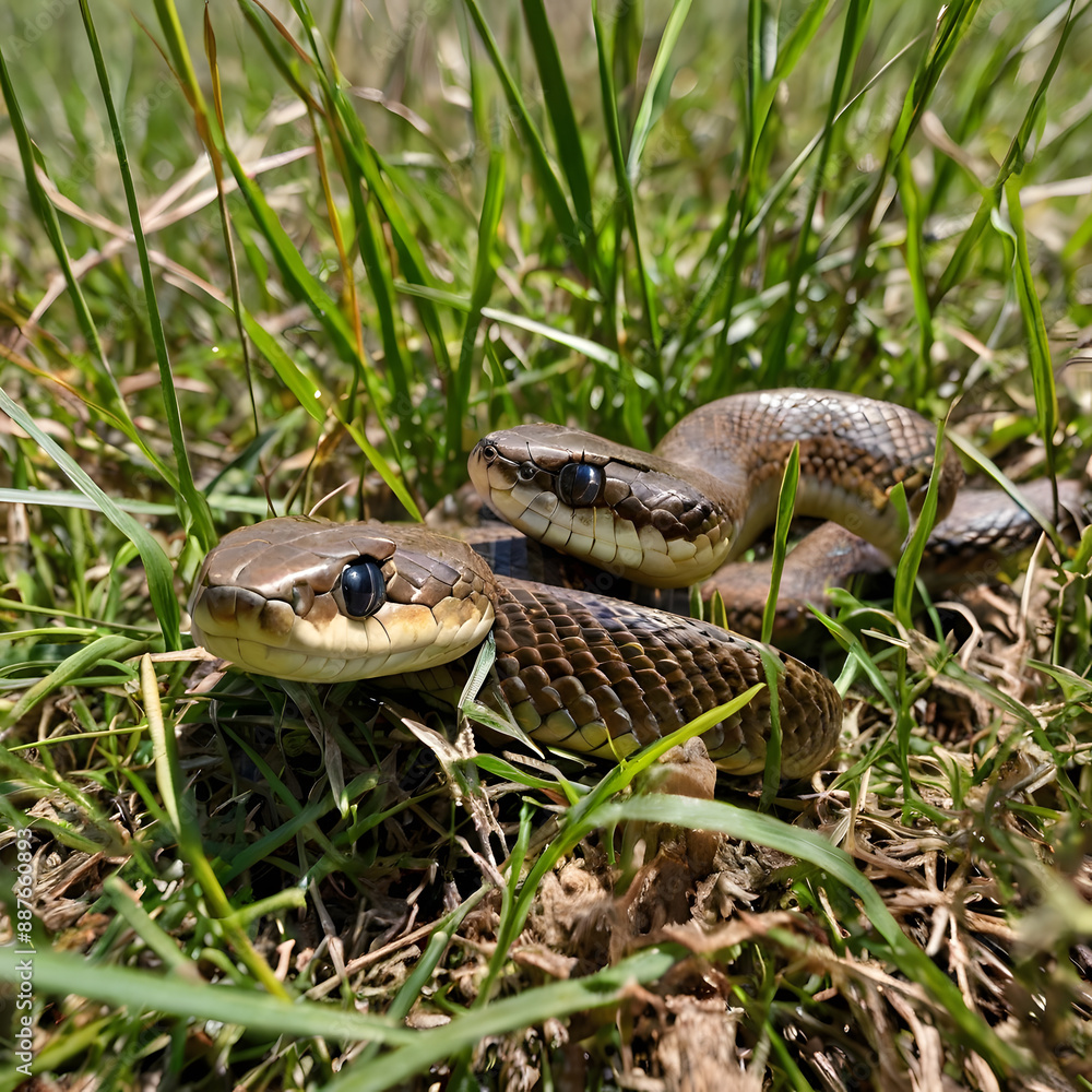brown snakes meander , ai-generatet Stock Photo | Adobe Stock