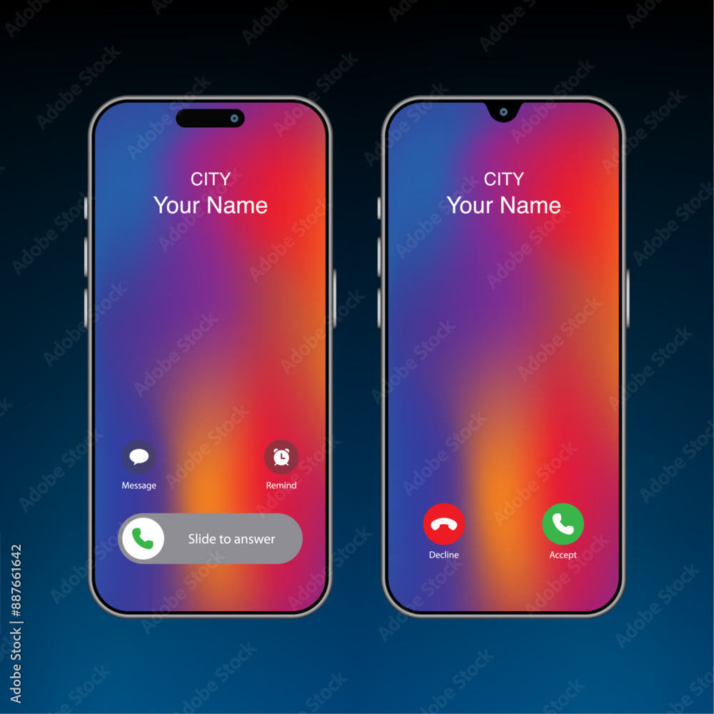 Smartphones and Smart Devices Incoming Call Screen Templates: Smart ...
