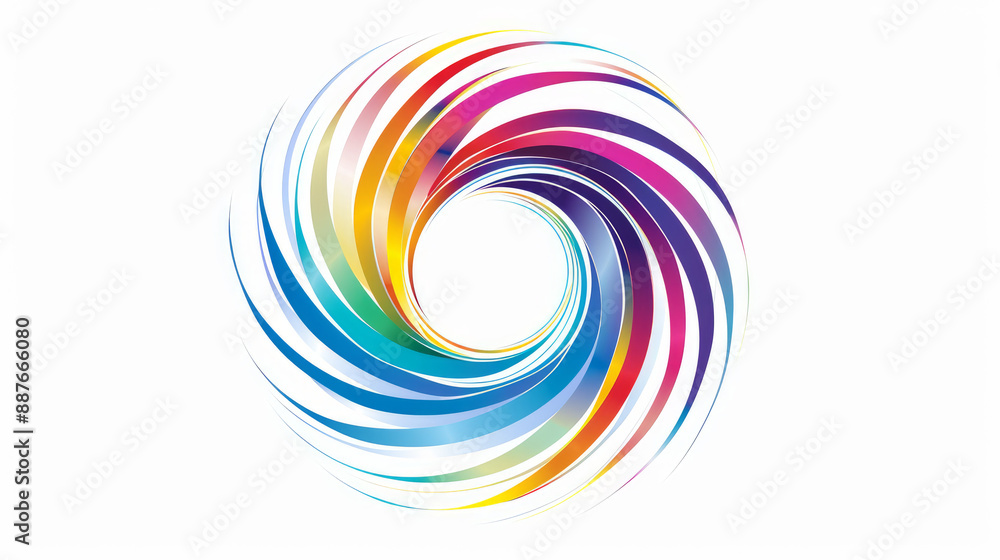 Vibrant spiral logo, made of abstract colorful lines. Perfect for ...