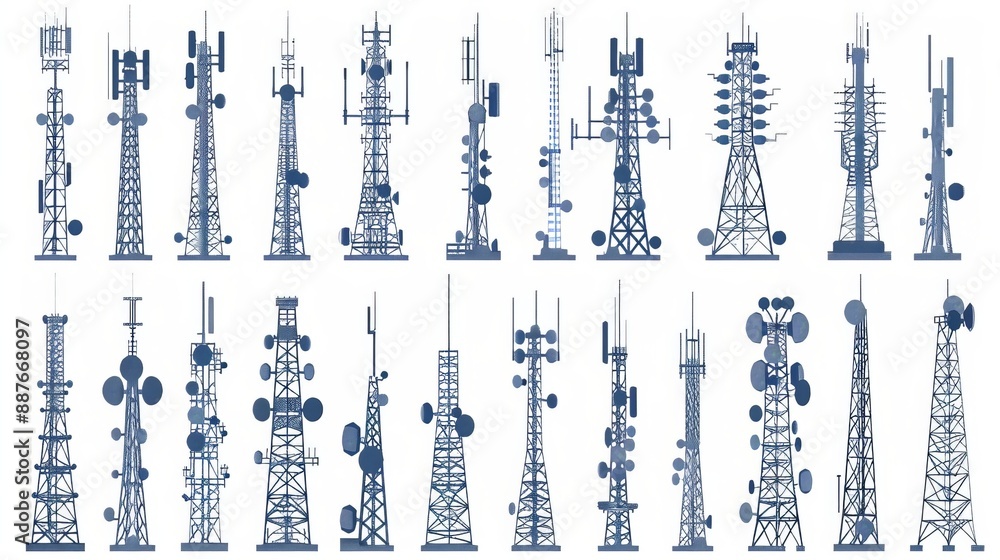 towers that are mobile. network on the internet. Cellular communication ...