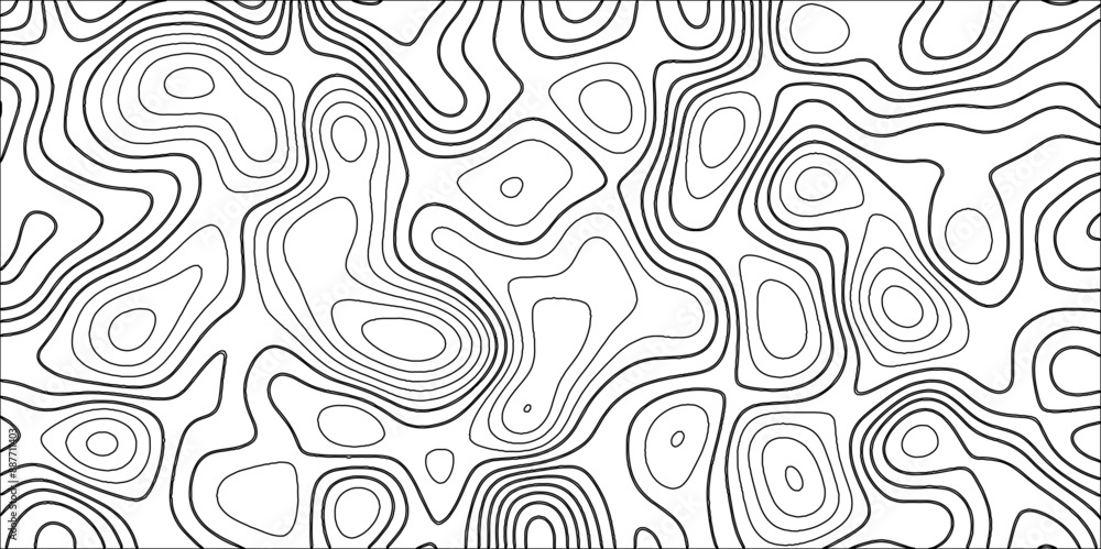 Lines Topographic contour lines vector map seamless pattern. Geographic ...
