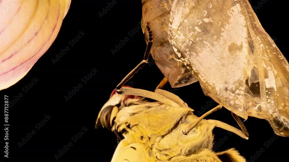 Prepona butterfly birth on black background, time lapse, concepts ...