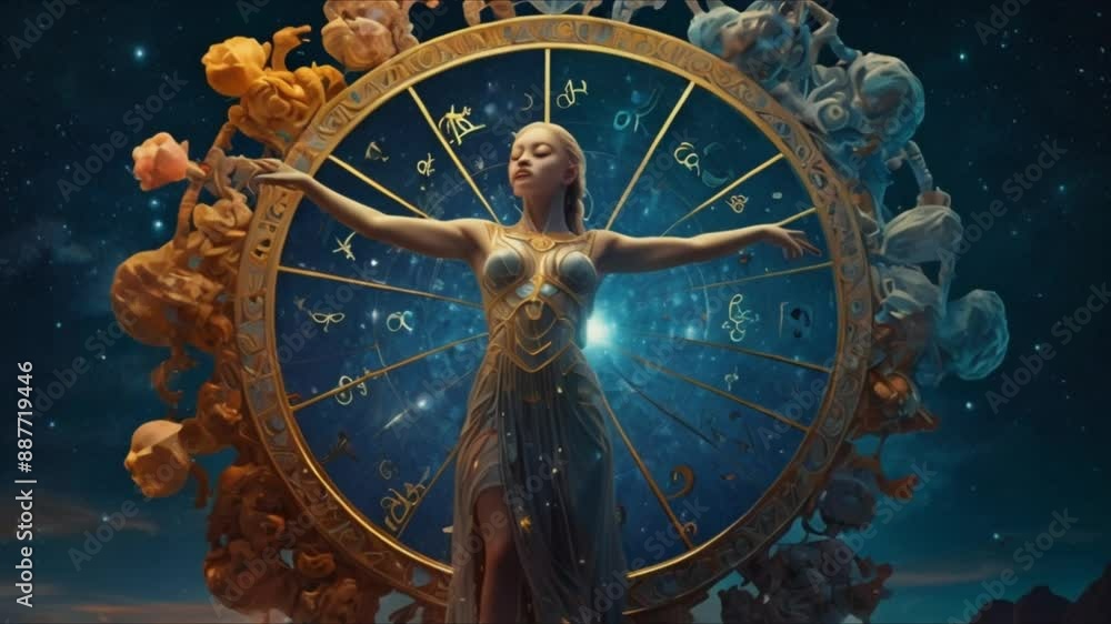 In the sky, the Zodiac characters shine with a magical beauty. These ...