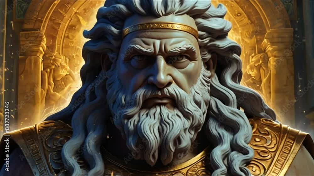 Zeus, the king of the Greek gods, is shown in amazing detail. He looks ...
