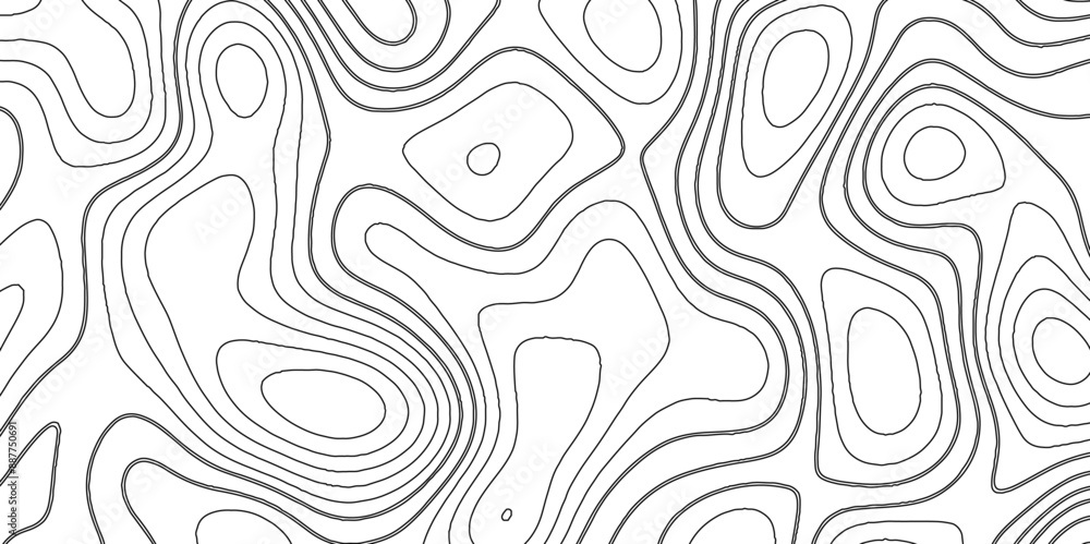 Lines Topographic contour lines vector map seamless pattern. Geographic ...