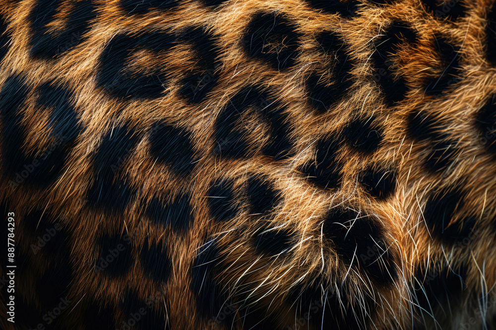 Leopards skin pattern, extreme close-up, top view, leopard fur texture ...