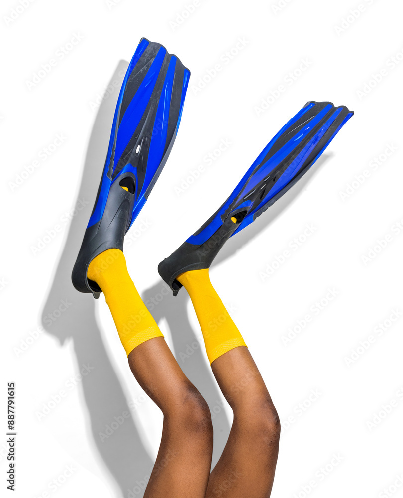 PNG legs with scuba fins, hobby sticker, transparent background Stock ...