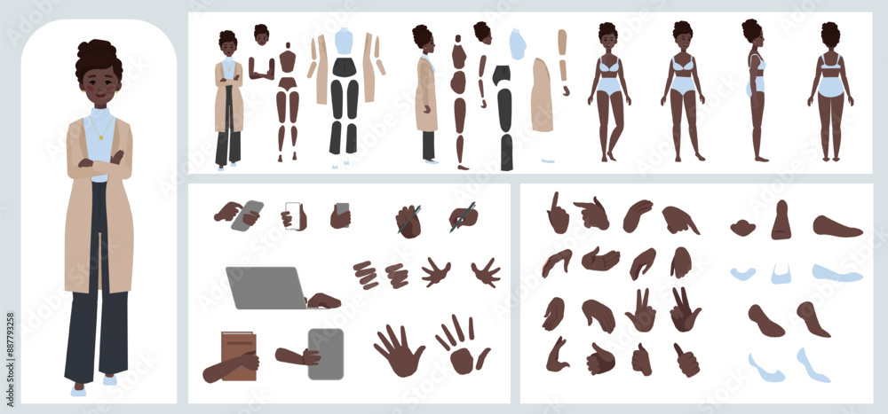 Business woman avatar creation suitable for animation. Generator ...